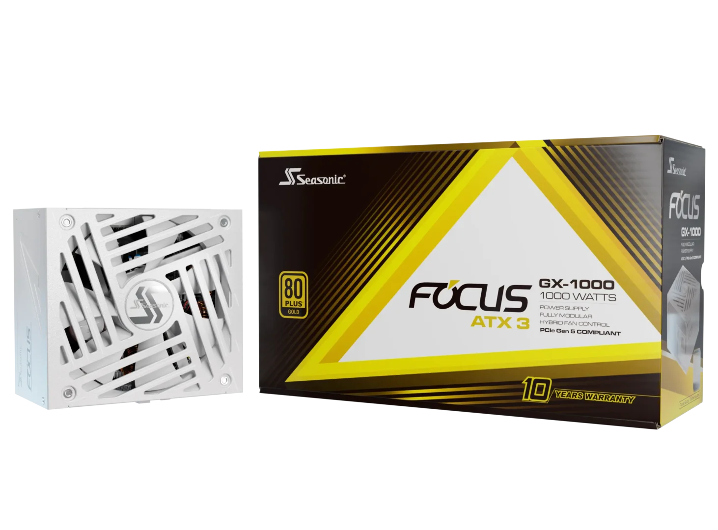 Seasonic Focus GX 850w White ATX3.0 PCIe5.0 80 plus Gold Fully Modular ...